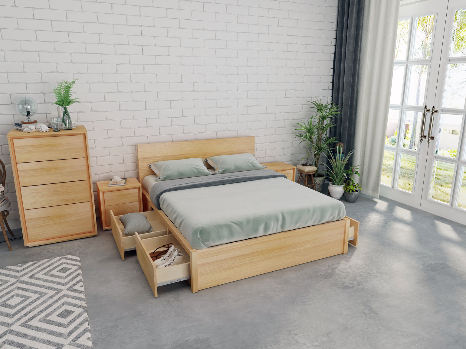 Norwish Queen Flexi-Slat Storage Bed Frame – Oakano Furniture