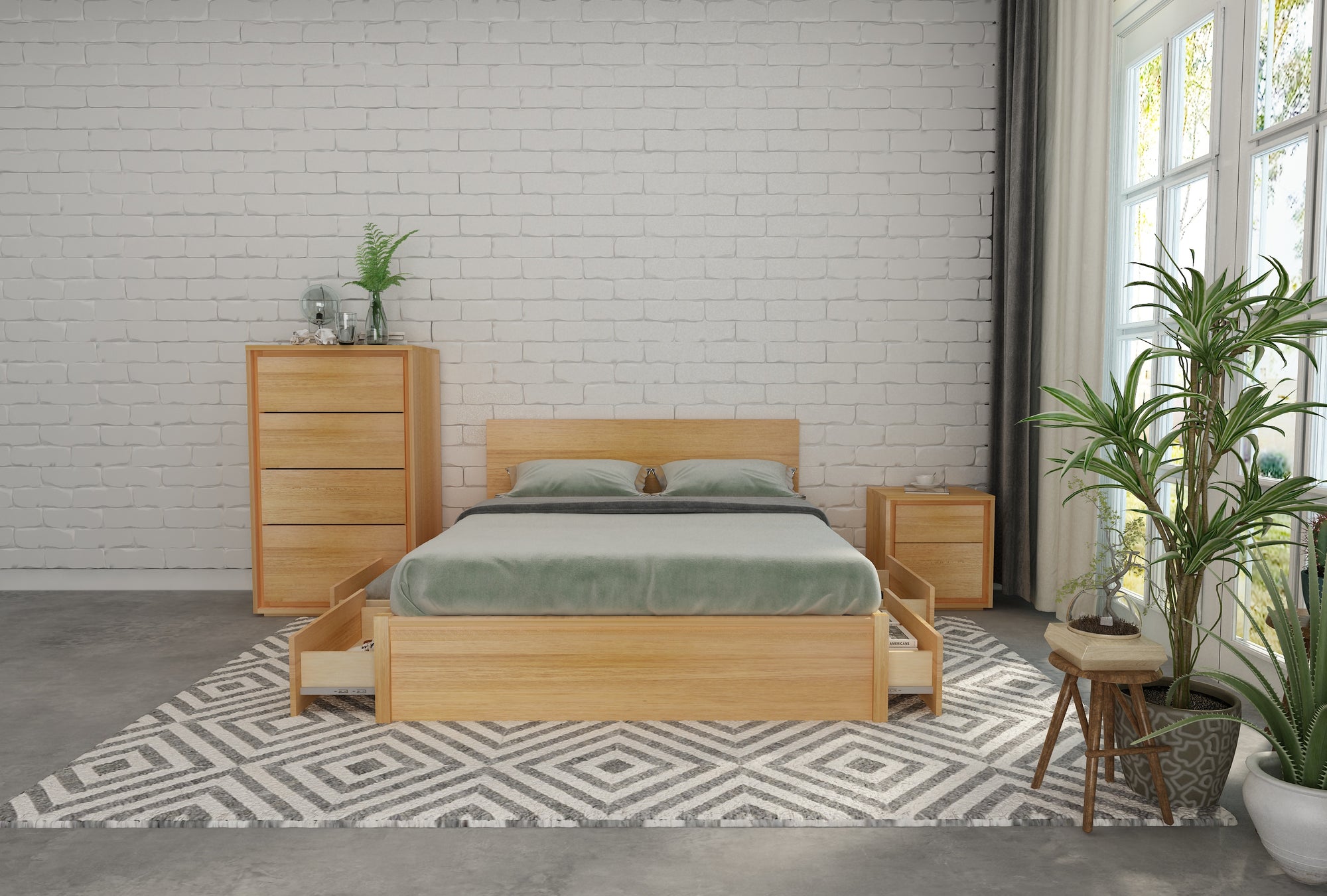 Norwish Queen Flexi-Slat Storage Bed Frame | Oakano Furniture