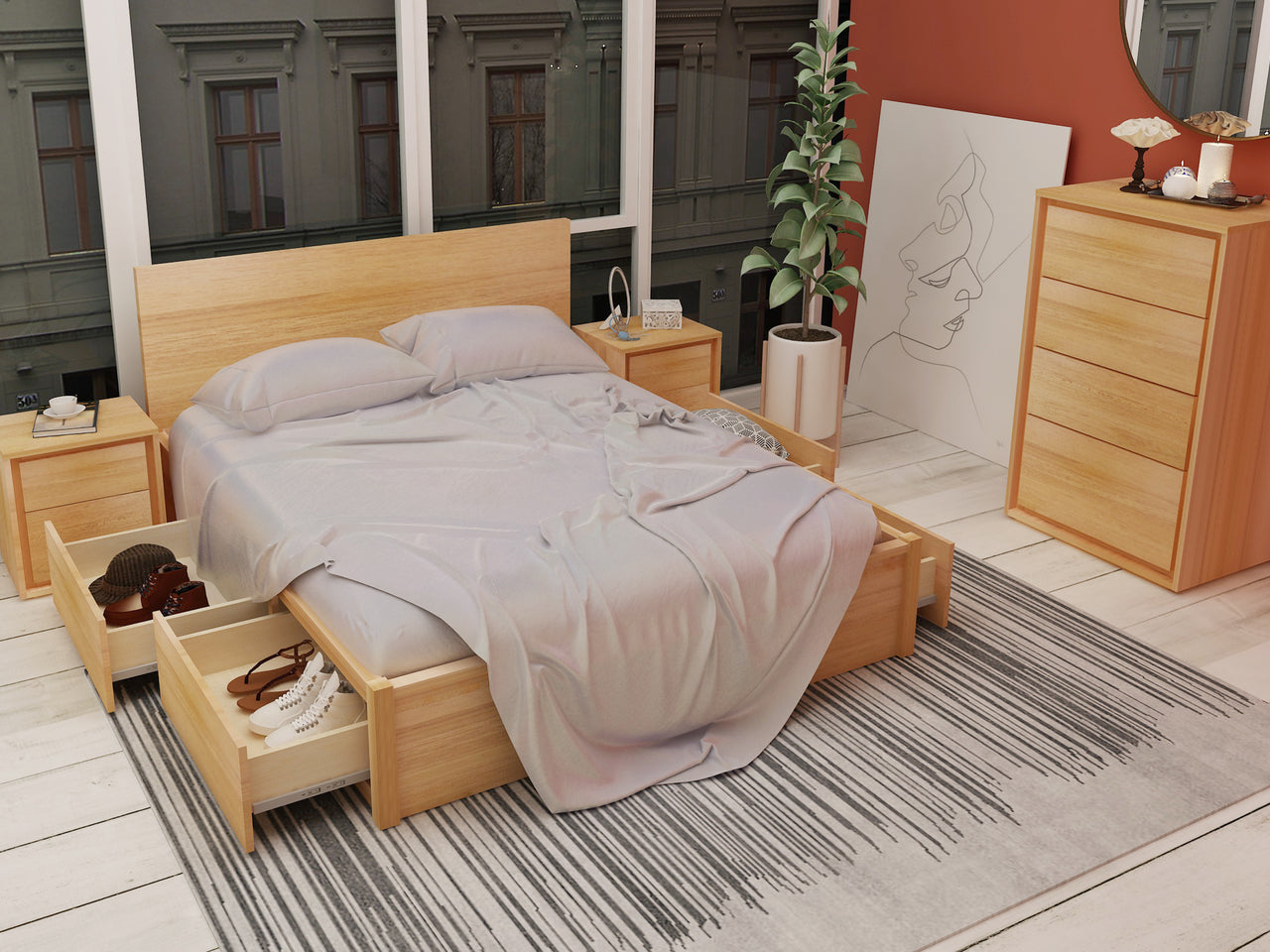 Norwish Queen Flexi-Slat Storage Bed Frame – Oakano Furniture