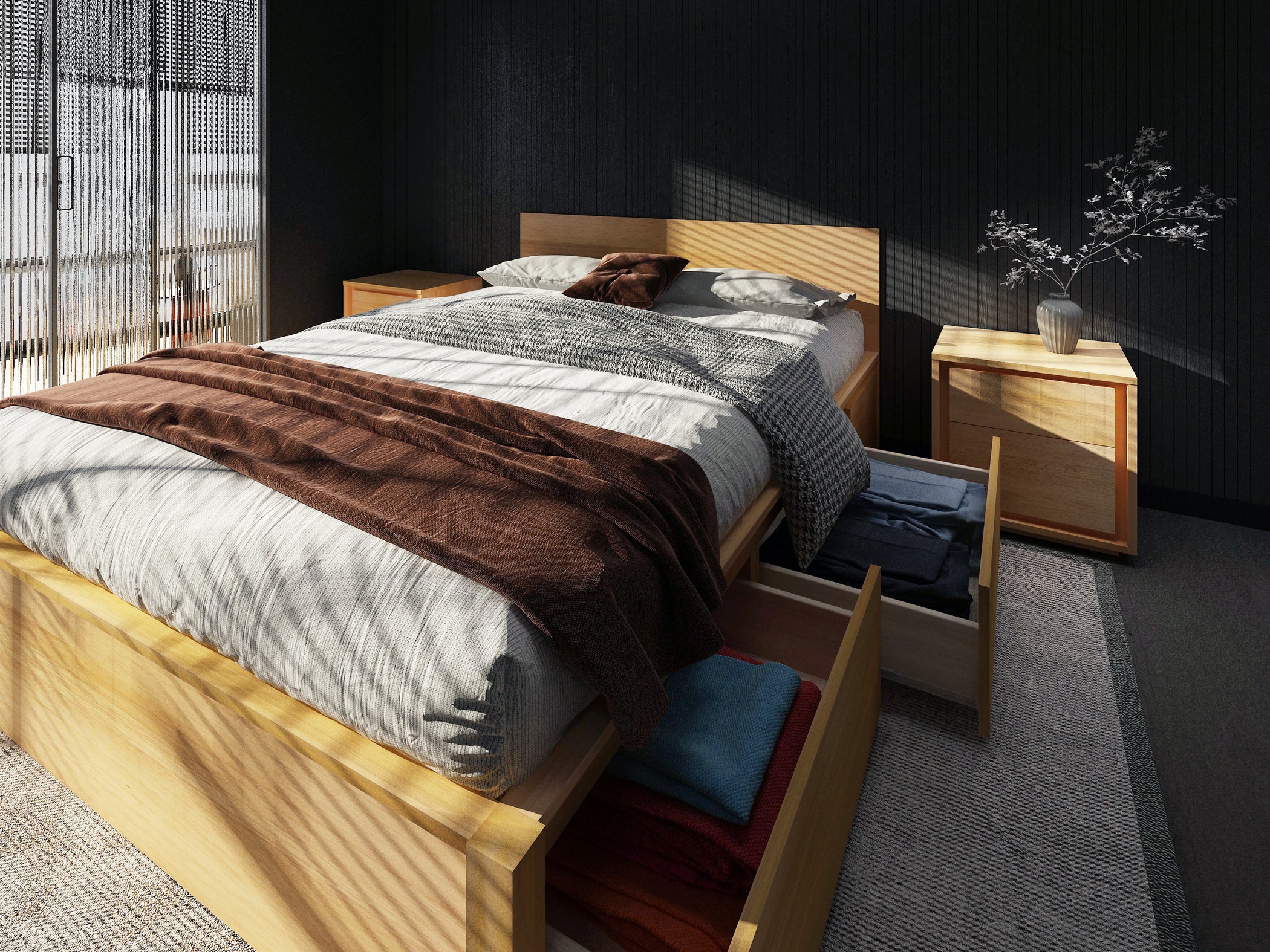 Norwish Queen Flexi-Slat Storage Bed Frame – Oakano Furniture